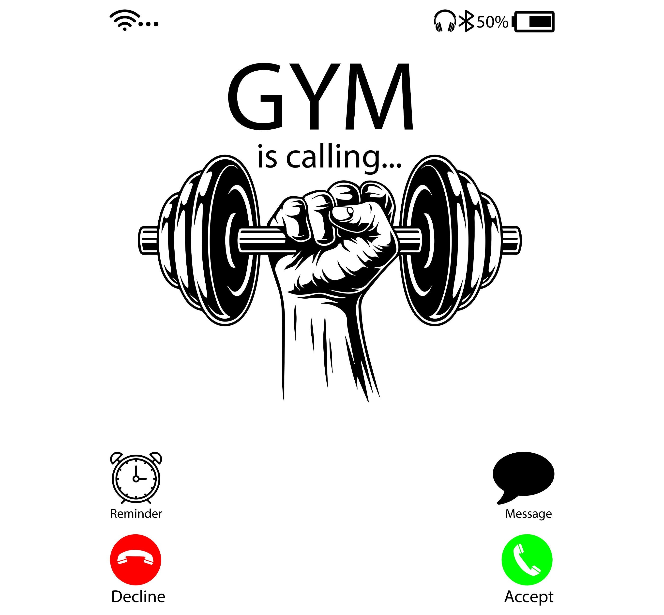 Incoming Call Gym SVG, Call Screen Svg File for Cricut & Silhouette ...