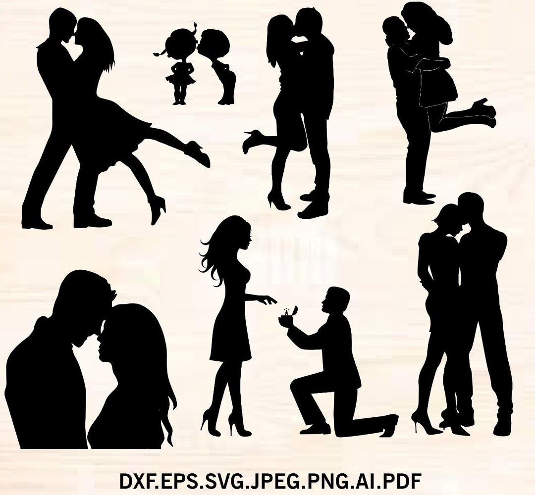 Couple Svg Lovers Svg Clipart Cut Files Cricut Silhouette Vector