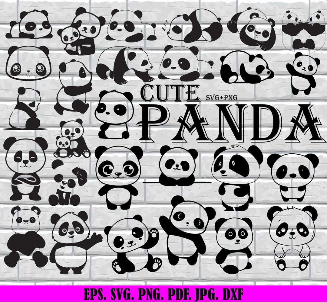 Cute Panda Svg Bundle,panda Svg,panda Svg Bundle,panda Head Svg,panda ...