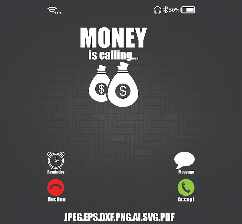 Incoming Call Money is Calling SVG File, Call Screen Svg File for ...