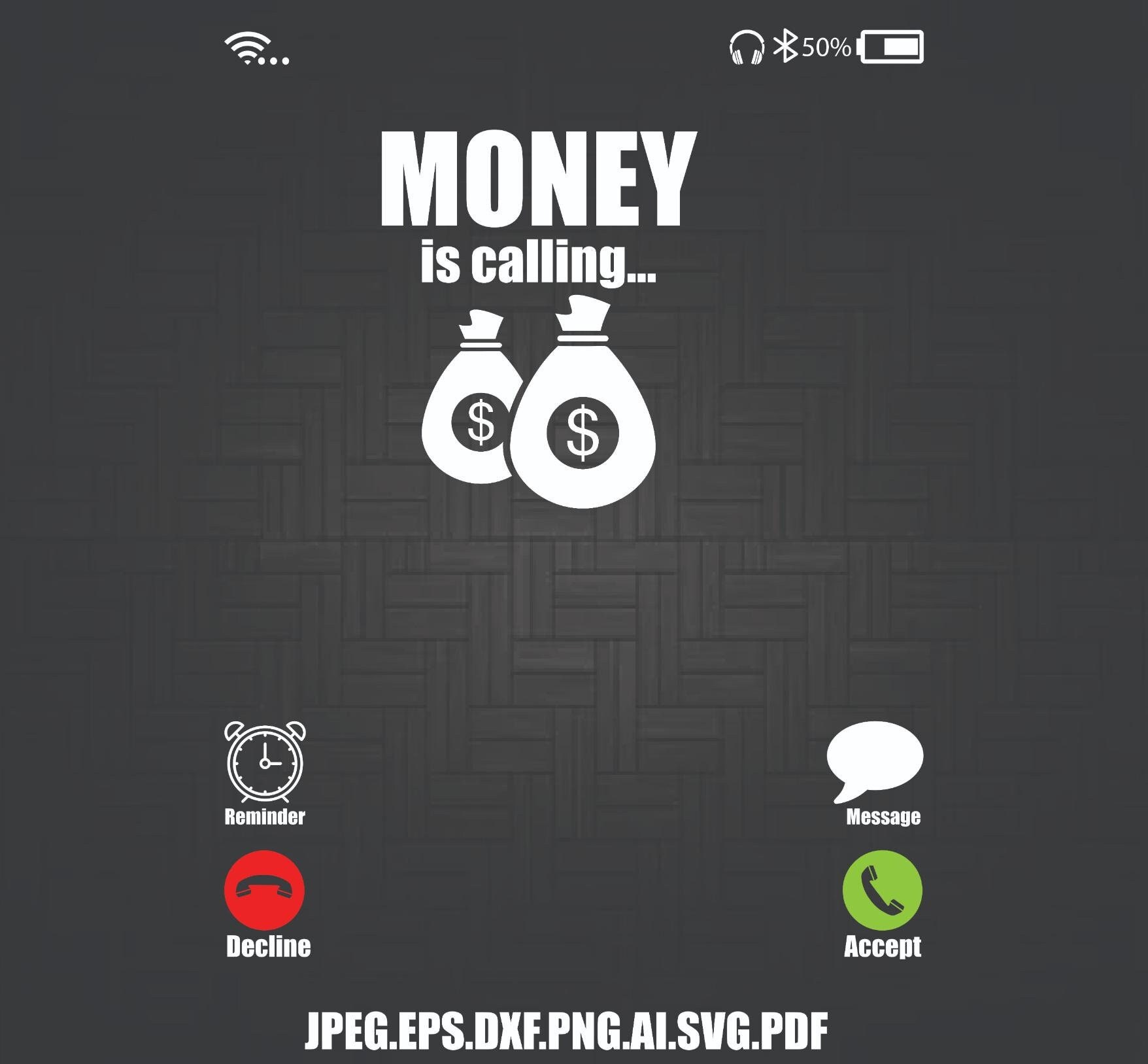 Incoming Call Money is Calling SVG File, Call Screen Svg File for ...
