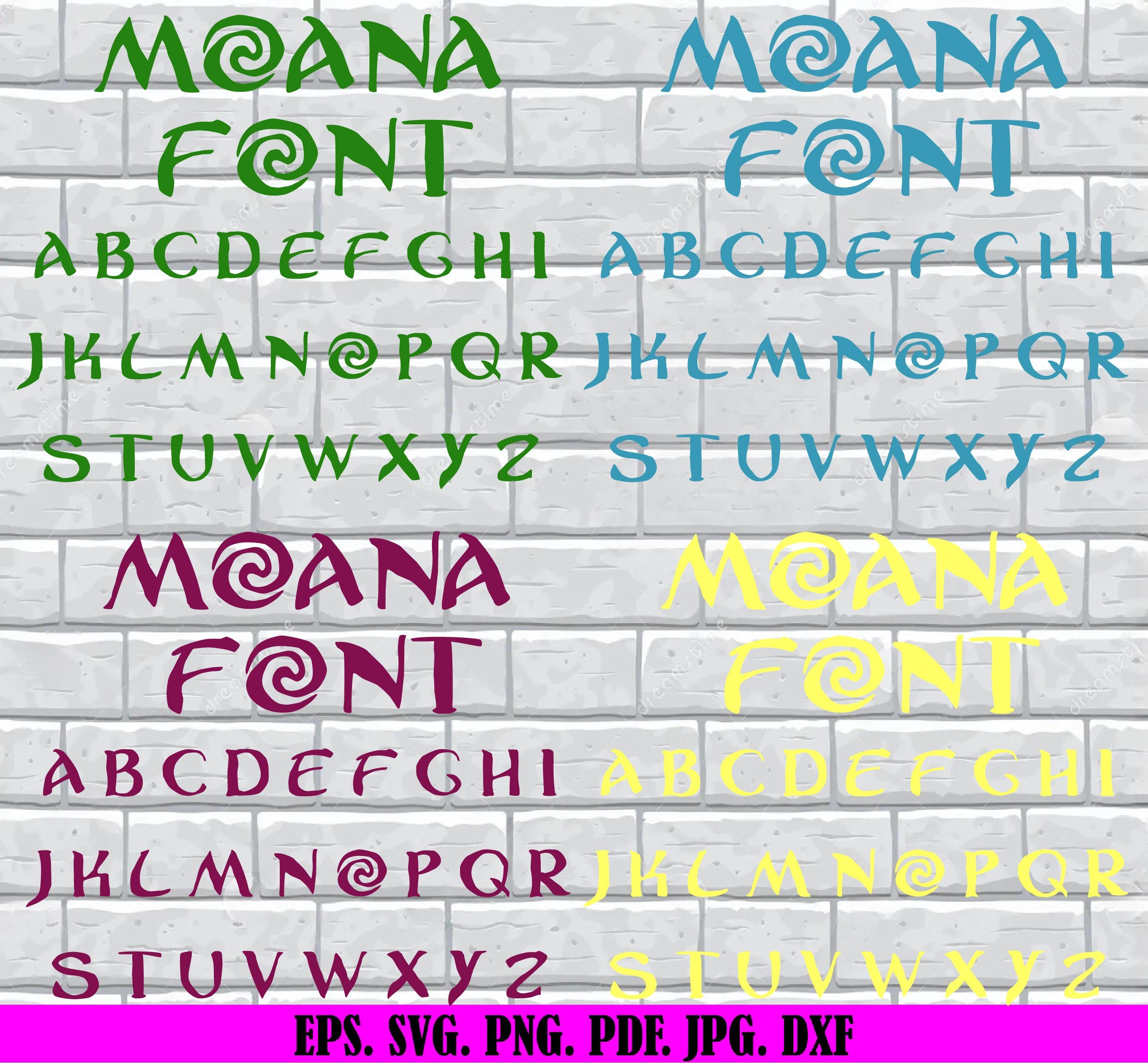 Moana Font Svg Bundle, Moana Font Svg Cut File for Circut, Moana ...