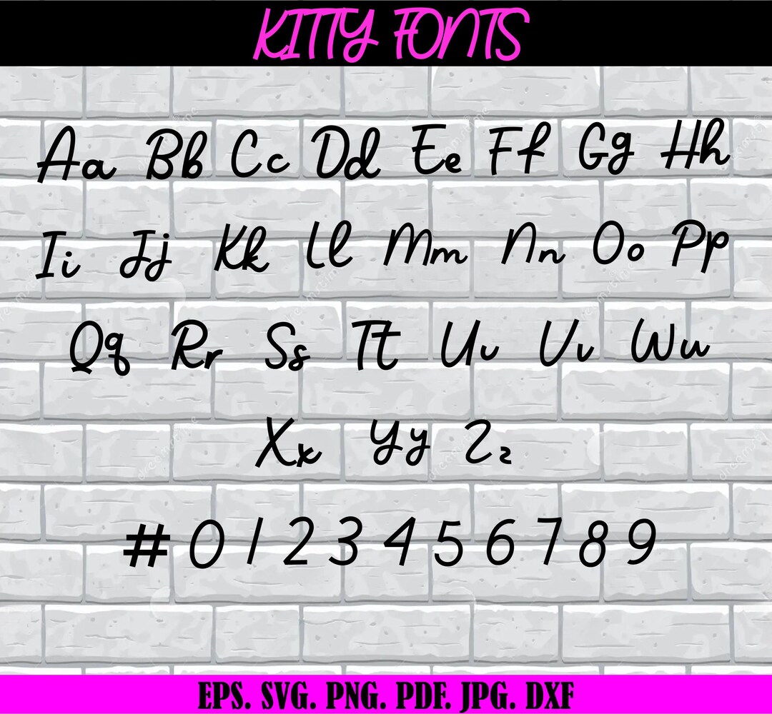 Cute Kitty Font Svg, Kitty Font Letters Svg, Cat Font Svg, Kitty Font ...