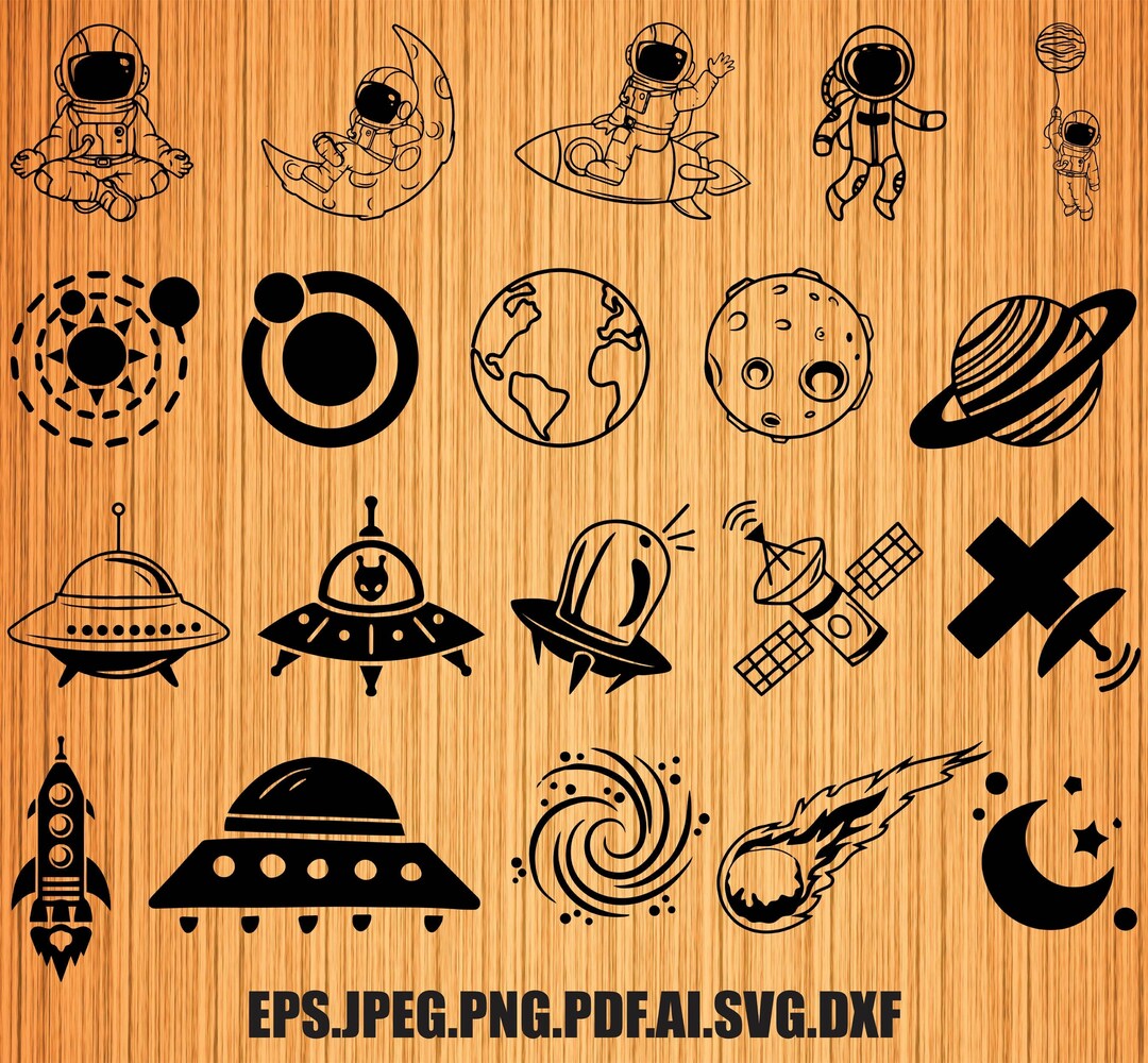 Space Svg Bundle, Outer Space Svg Bundle, Ultimate Planet Svg, Galaxy ...
