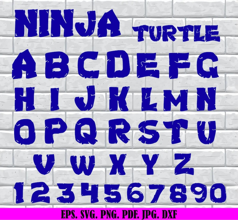 35 Ninja Turtles Font Svg, Cartoon Letters Numbers PNG, for Cricut ...