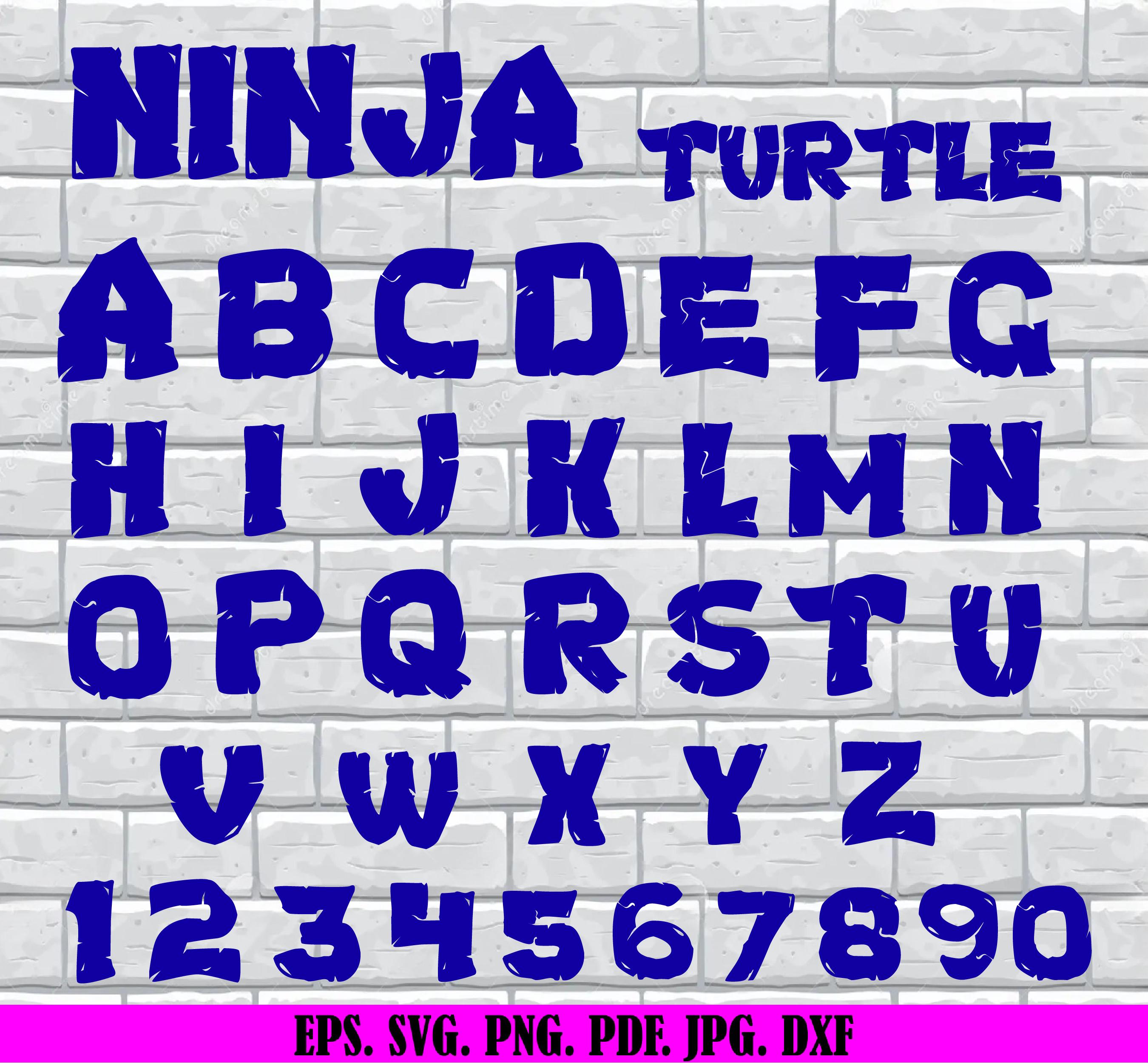 35 Ninja Turtles Font Svg, Cartoon Letters Numbers PNG, for Cricut ...