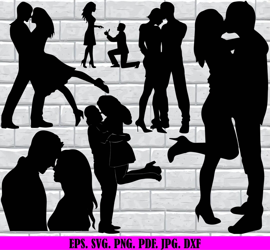 Couple SVG/ Lovers SVG/ Clipart/ Cut Files/ Cricut/ Silhouette/ Vector ...