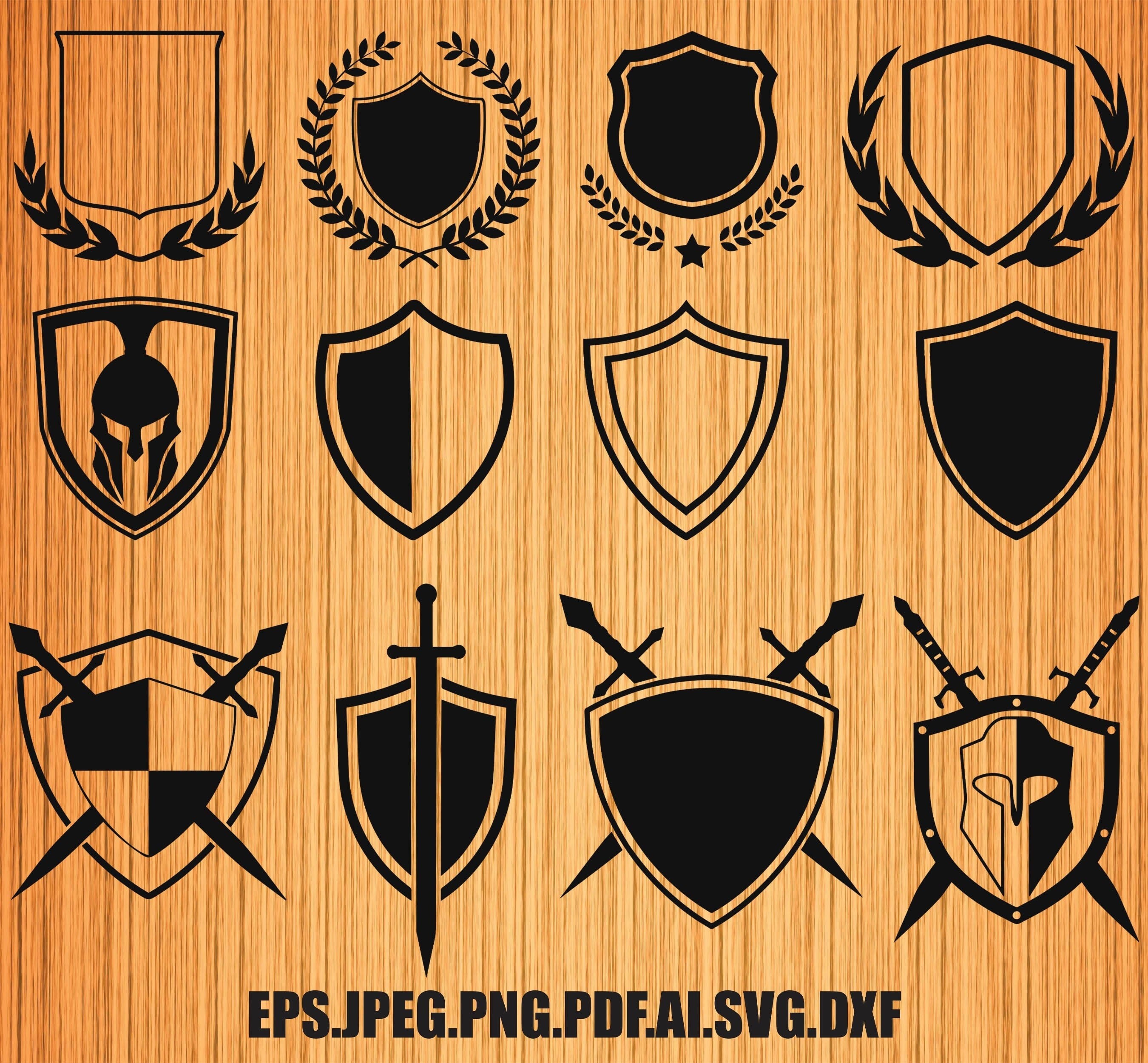 Shield SVG Bundle, Shield PNG Bundle, Shield Clipart, Shield SVG Cut ...