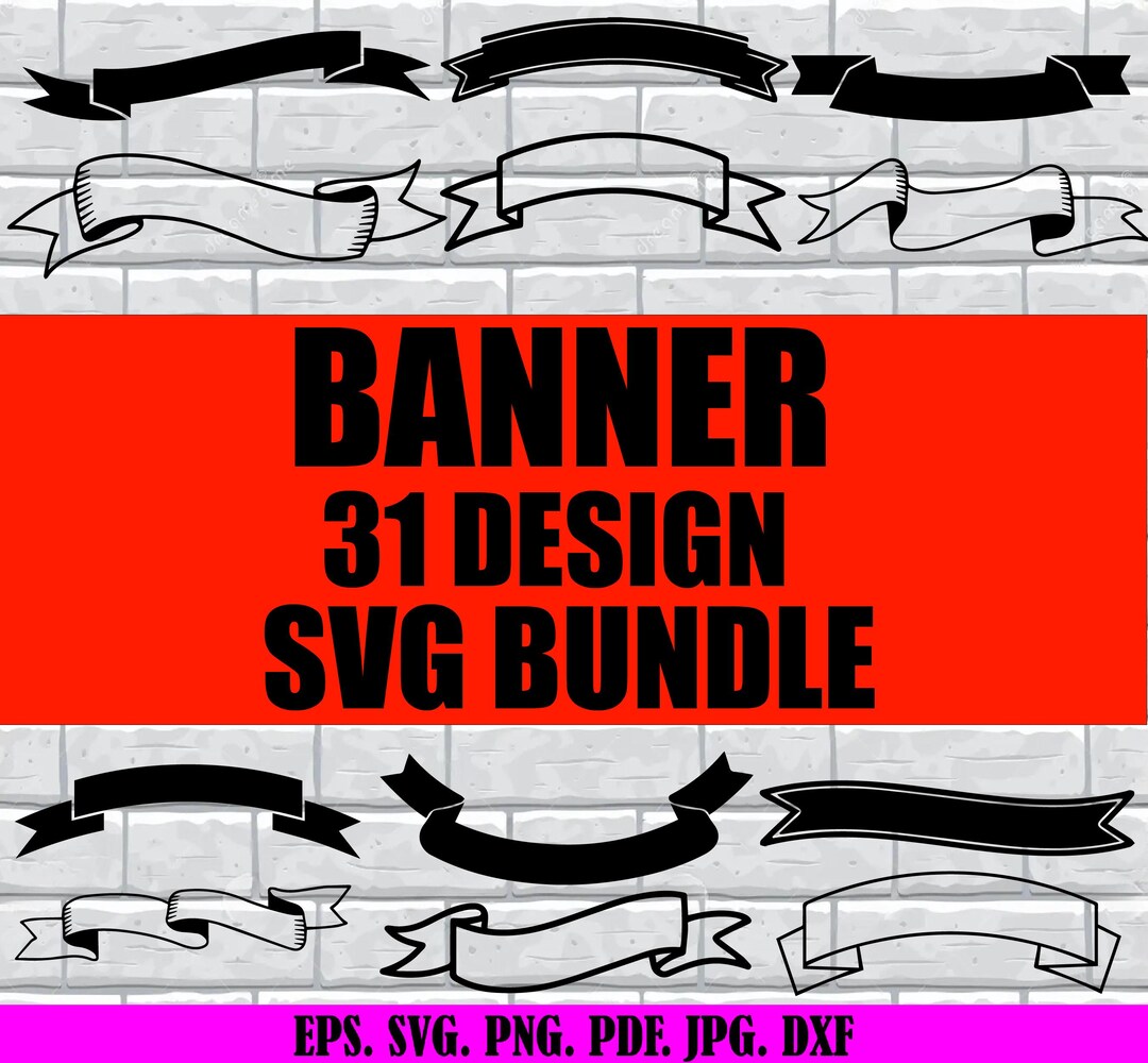 Banner Svg Bundle, Banner Clipart, Banners Png, Birthday Banner Svg ...