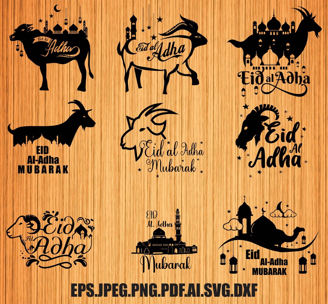 Eid Al Adha Mubarak Svg Bundle Islamic Calligraphy Bundle for Eid Al ...