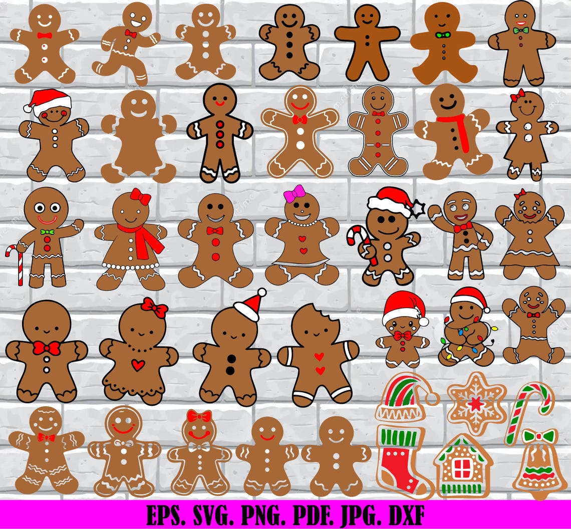 Gingerbread Man SVG Bundle, Gingerbread Woman Svg, Christmas Svg ...