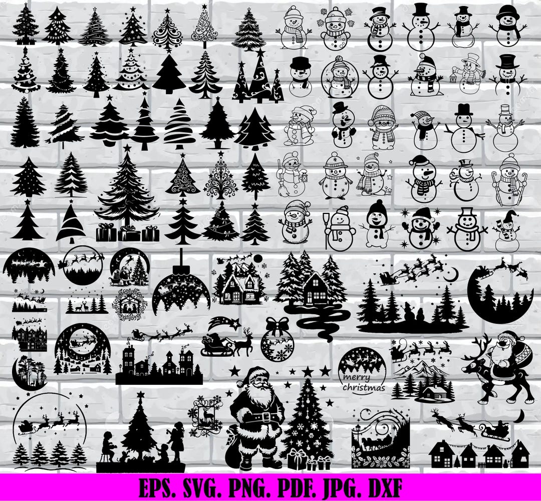 Christmas Svg Bundle, Christmas Tree Svg, Santa Clause Svg, Christmas ...