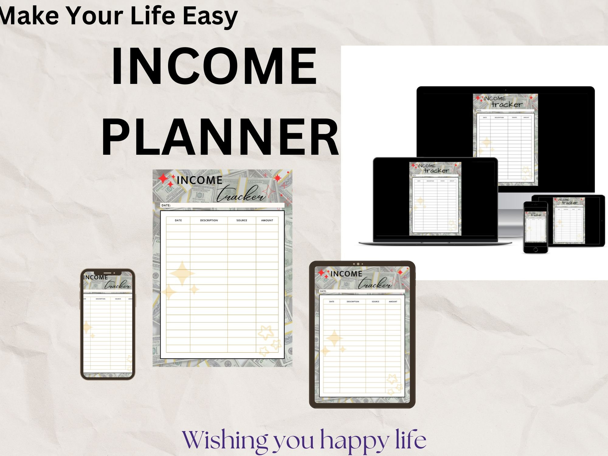 Printable Income Tracker Digital Income Planner Digital Planner New ...