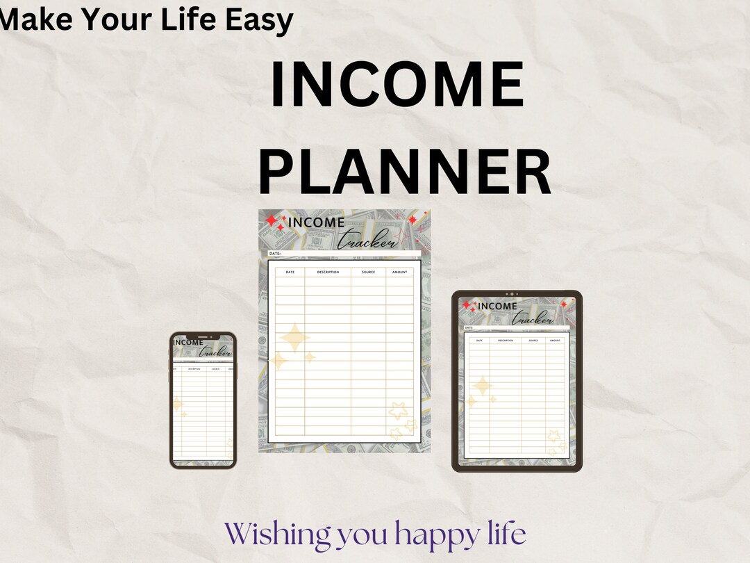 Printable Income Tracker Digital Income Planner Digital Planner New ...