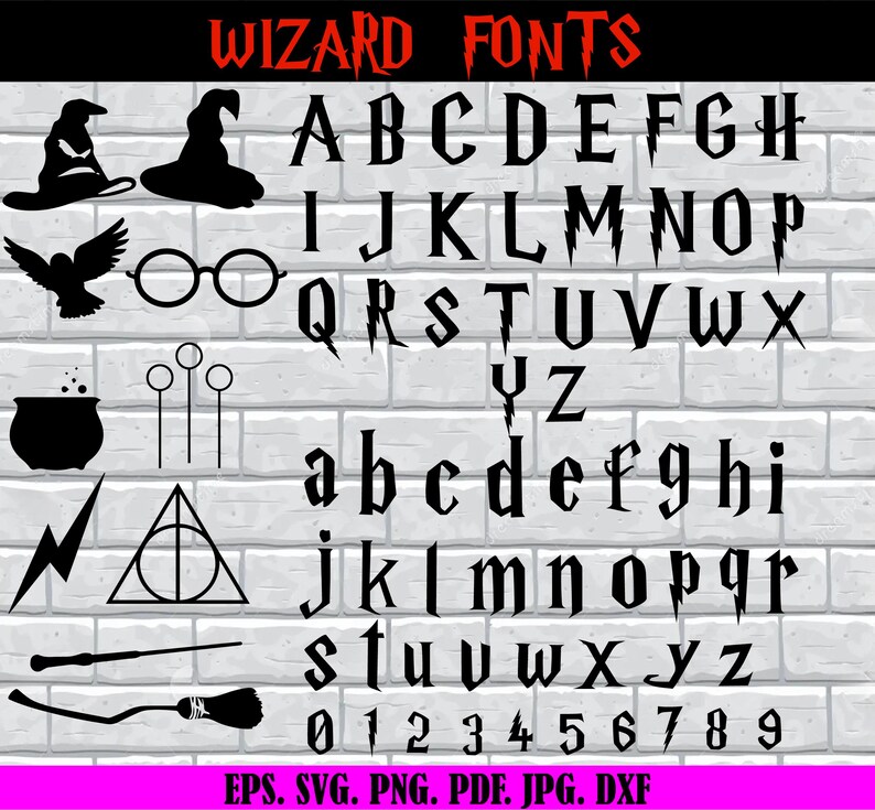 Potter Font SVG, Wizard Font SVG, Magic Font, Potter Alphabet Svg ...