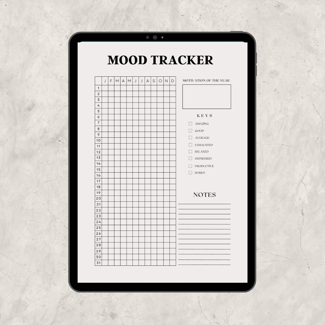 Mood Tracker Printable, Mood Tracker Digital Download, Habit Mood ...