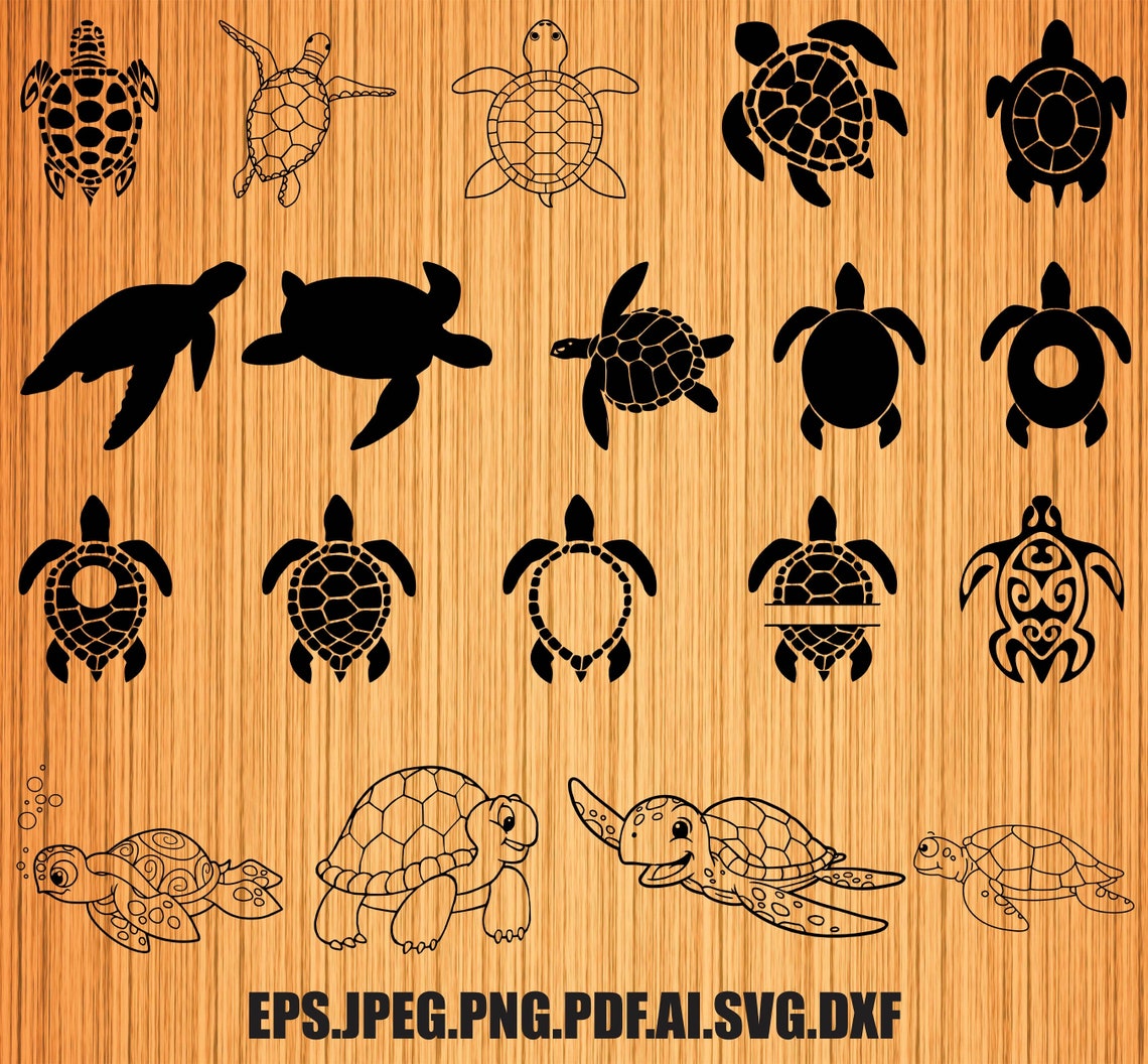 Sea Turtle Svg Bundle, Sea Turtle Svg, Sea Turtle Png Bundle, Tortoise ...