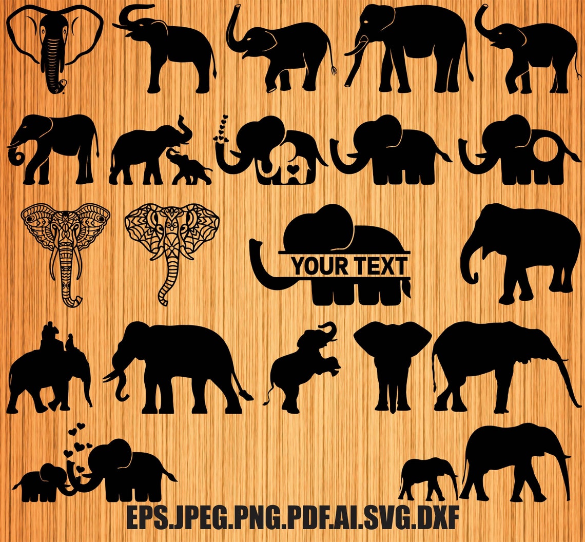 Elephant SVG Bundle Cute Elephant Png Bundle, Elephant Clipart Elephant ...