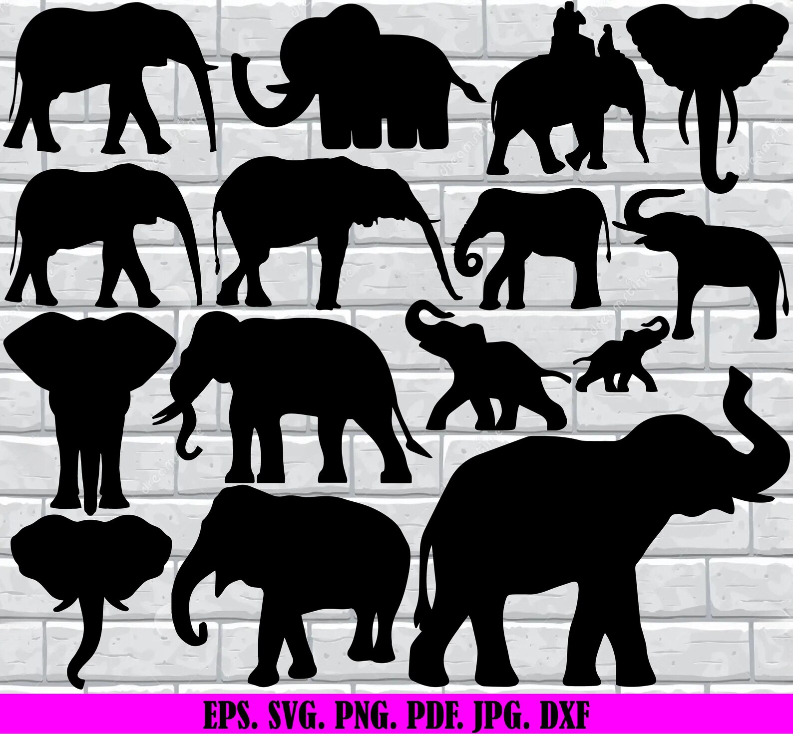 Elephant Svg Bundle- Cute Elephant Png Bundle, Elephant Clipart ...
