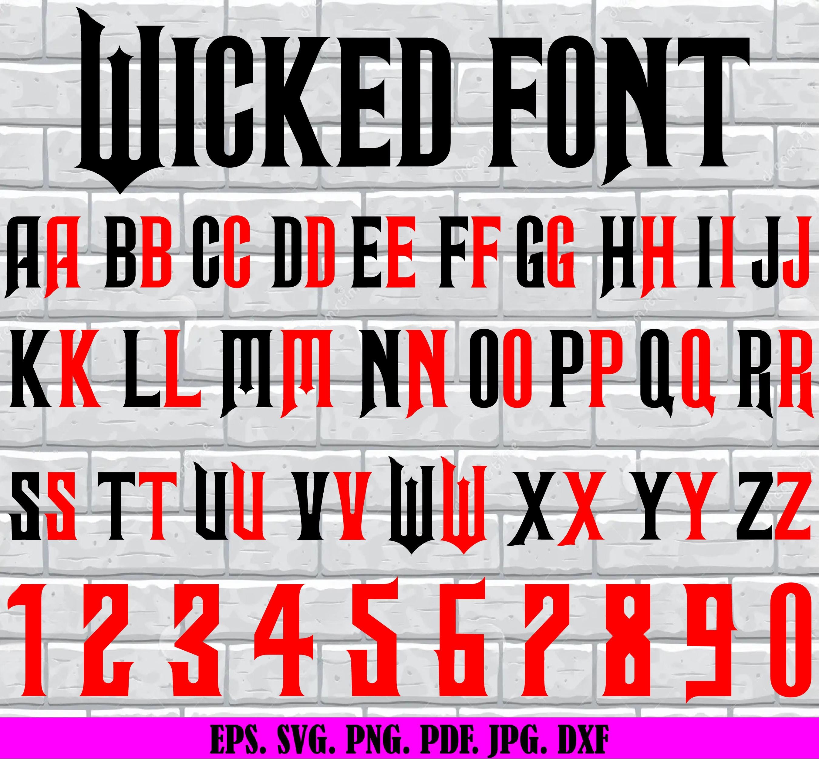Wicked Witch Font Svg Bundle, the Musical Font Svg, Musical Font ...
