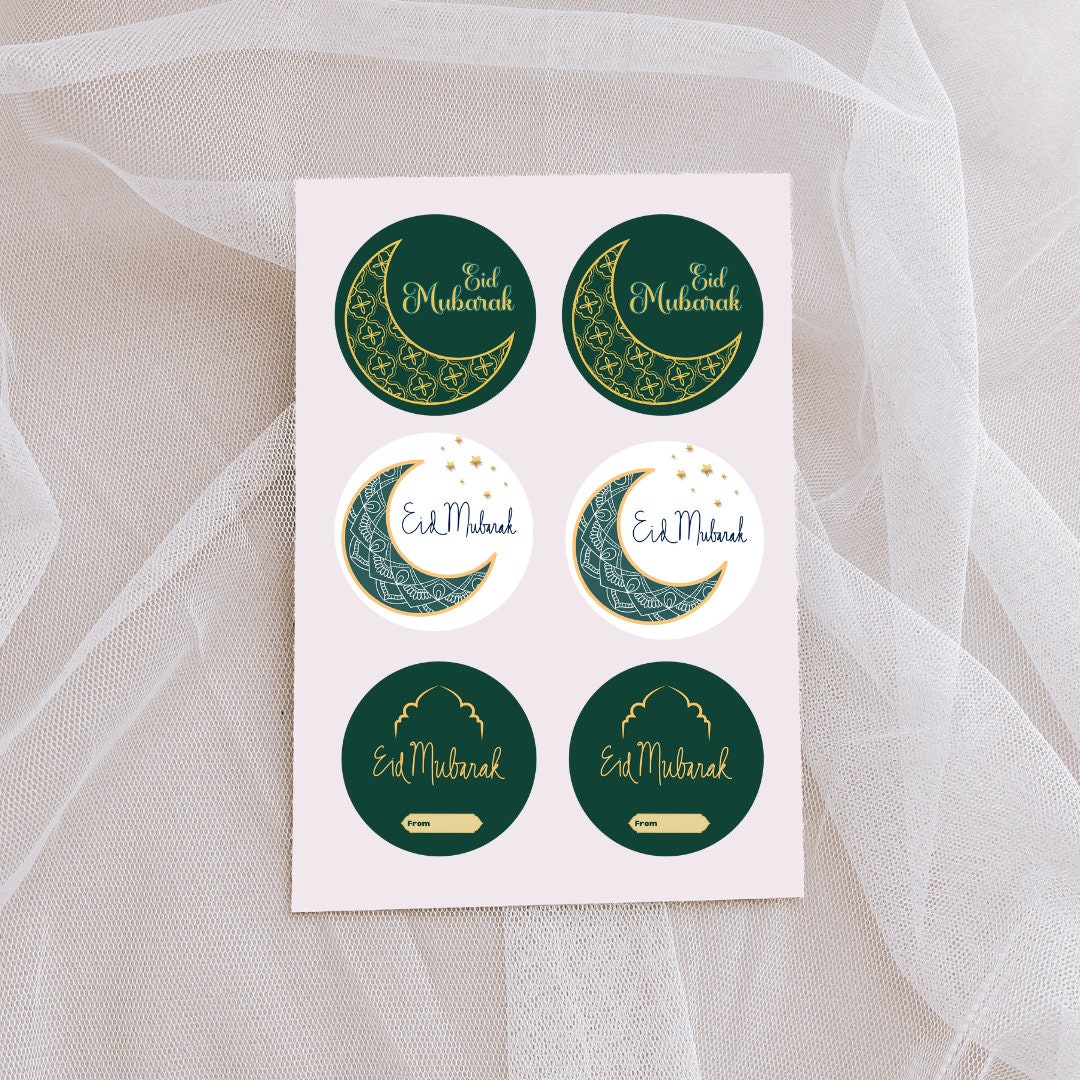 Printable Eid Labels, Stickers for Eid Gifts, Eid Mubarak Labels, Eid ...