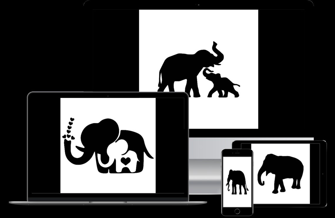 Elephant SVG Bundle Cute Elephant Png Bundle, Elephant Clipart Elephant ...