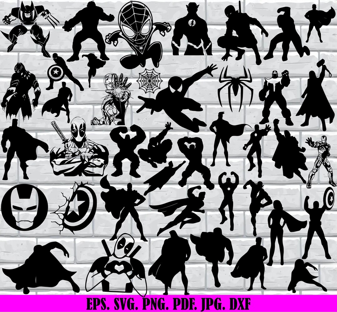 Super Hero Svg Bundle, Super Hero Clipart, Super Hero Silhouette ...