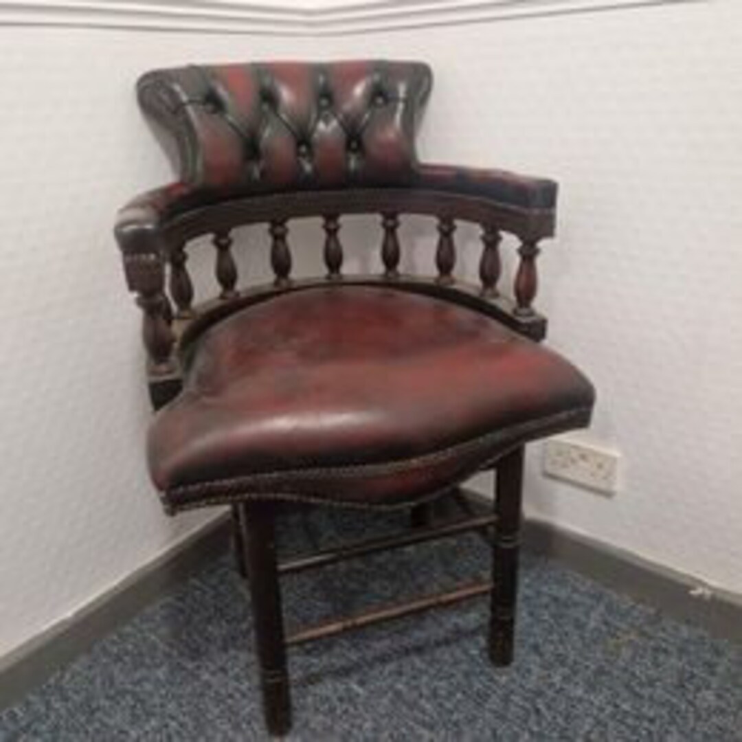 Vintage Chesterfield Captains Bar Stool in Oxblood Red - Etsy UK