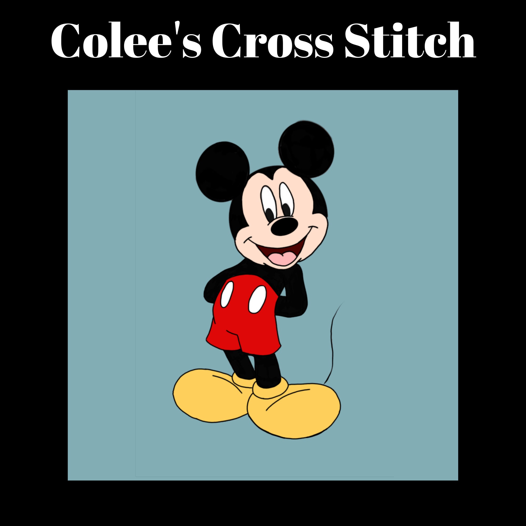 Mickey Mouse Counted Cross Stitch - Etsy