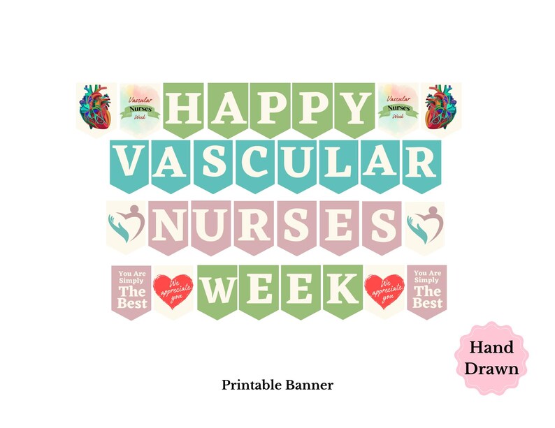 Vascular Nurses Banner Printable, Cardio Vascular Nurse Gift, Vascular ...