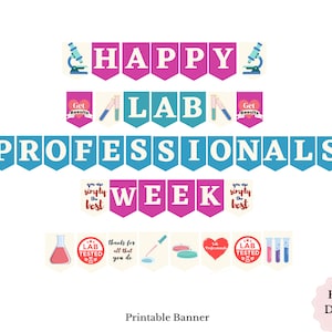 Happy Lab Week Printable Sign, Handdrawn Medical Laboratory ...