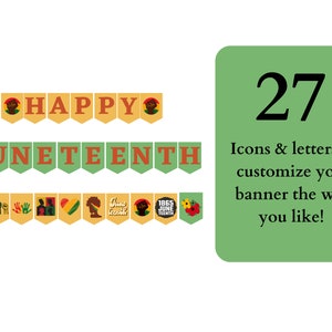 Juneteenth Banner Printable / Juneteenth Garland / Juneteenth Sign ...