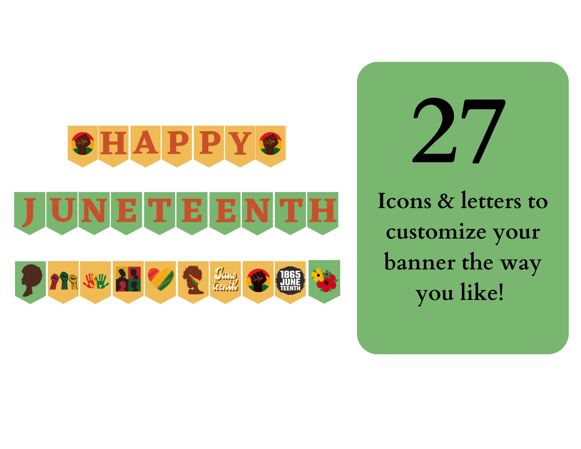 Juneteenth Banner Printable / Juneteenth Garland / Juneteenth Sign ...