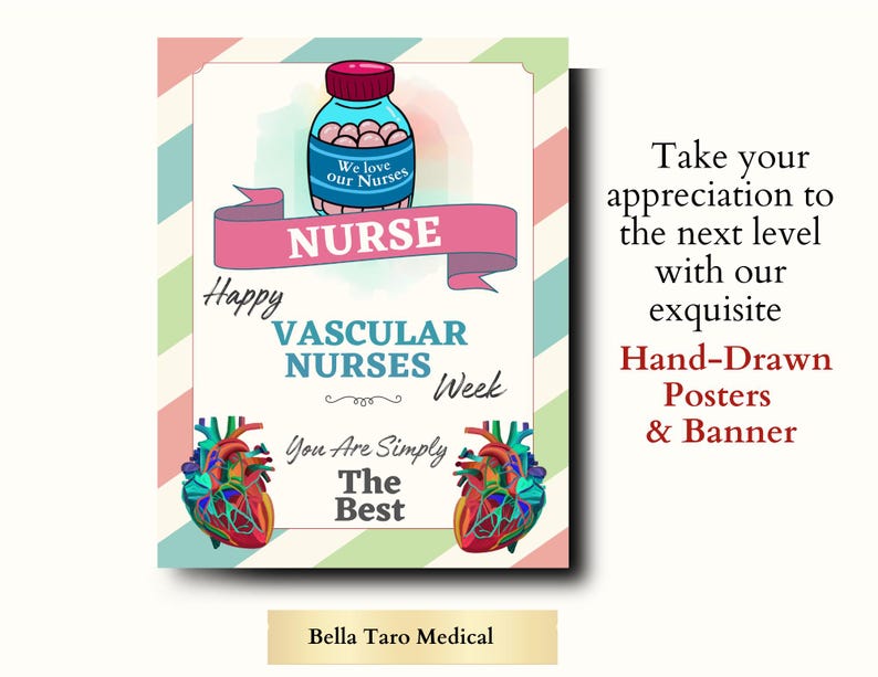 Vascular Nurses Banner Printable, Cardio Vascular Nurse Gift, Vascular ...