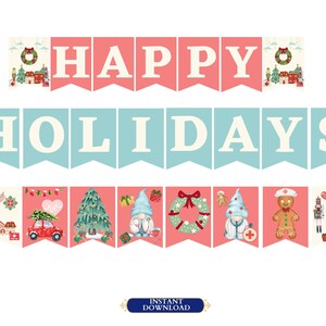 Happy Holidays Nurse Banner Printable / Medical Hospital Christmas ...