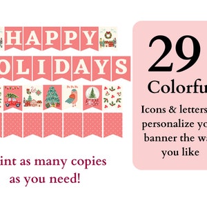 Happy Holidays Banner Printable / Holiday Banner / Happy Holiday Banner ...