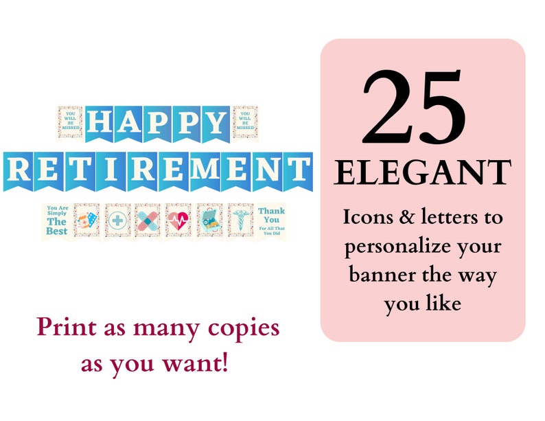 Nurse Retirement Banner Printable | Nurse Doctor Retirement Party Decor ...