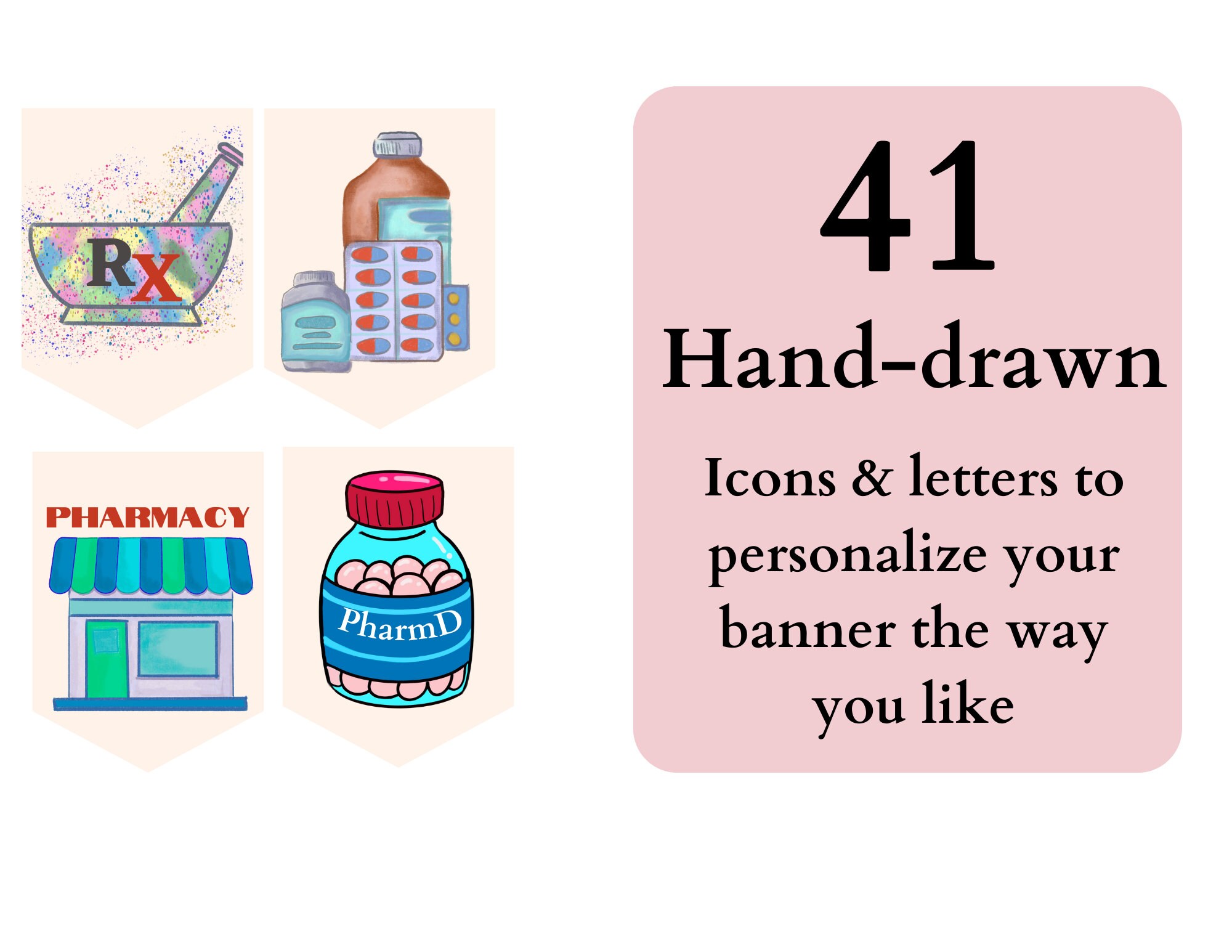 Pharmacist Day Printable Banner, Hand-drawn Happy National Pharmacist ...
