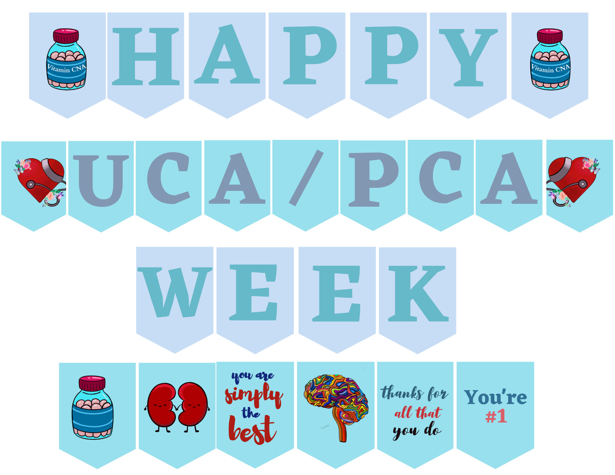 Happy UCA/ PCA Week Banner Printable / Hand-drawn UCA Appreciation Week ...