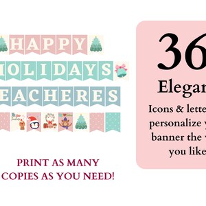 Happy Holidays Teachers Banner Printable / Christmas Teacher Banner ...