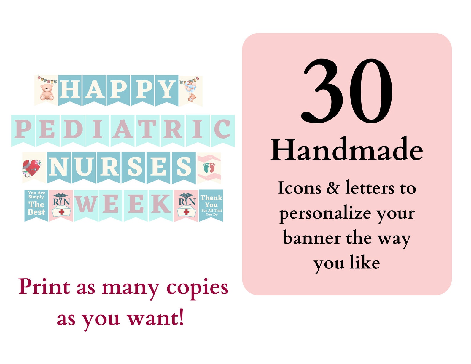 Pediatric Nurses Week Printable Banner, Pediatric Nurses Week Sign ...