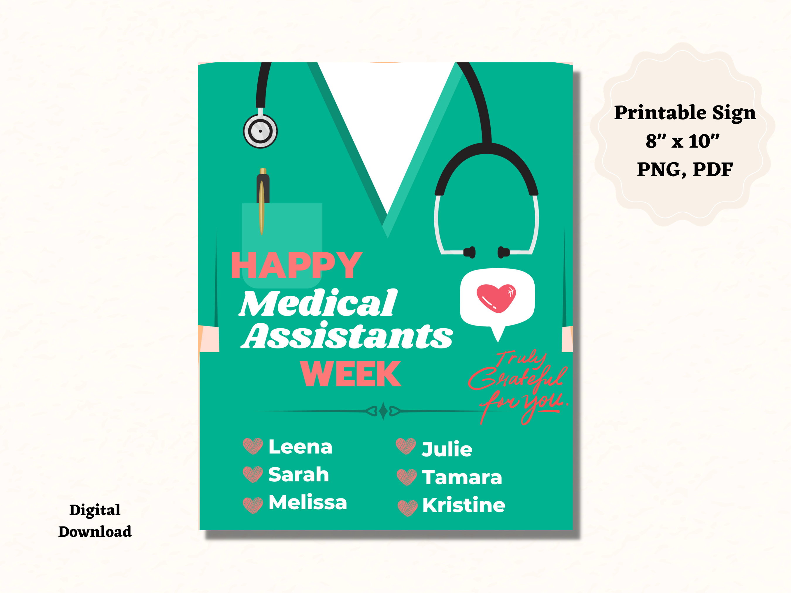 Personalized MA Week Appreciation Sign Printable / Medical Assistant ...