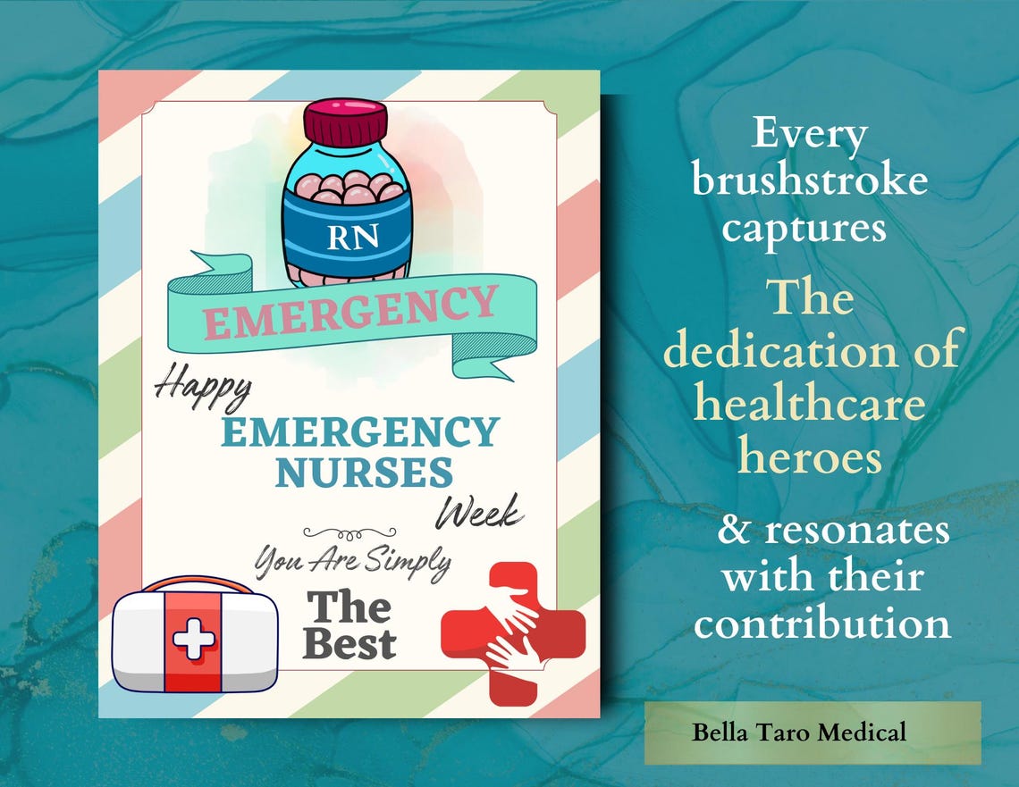 Happy Emergency Nurses Week Banner Printable and Posters / Hand-drawn ...