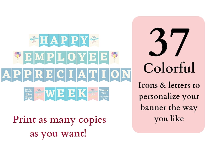 Employee Appreciation Week Printable Banner, Happy Employee ...