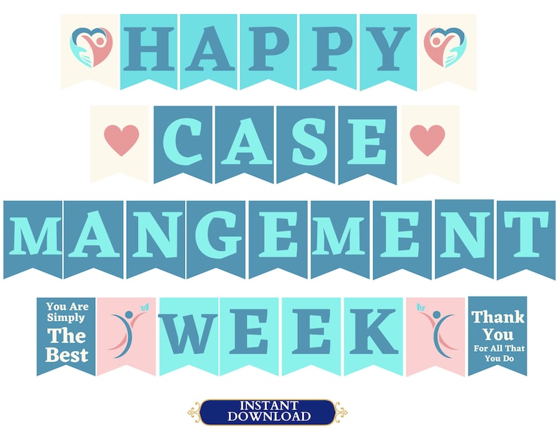 Happy Case Management Week Banner Printable / Case Manager Week Banner ...