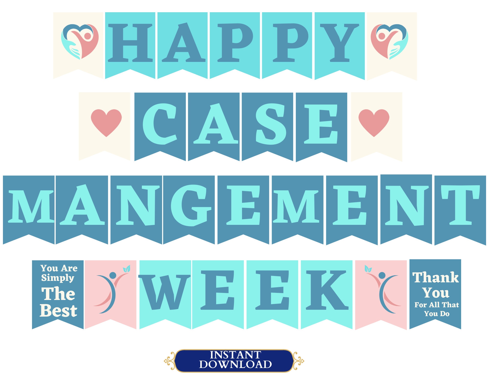 Happy Case Management Week Banner Printable / Case Manager Week Banner ...