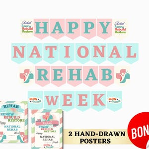 National Rehab Week Printable Bundle, Happy Rehabilitation Week, Rehab ...