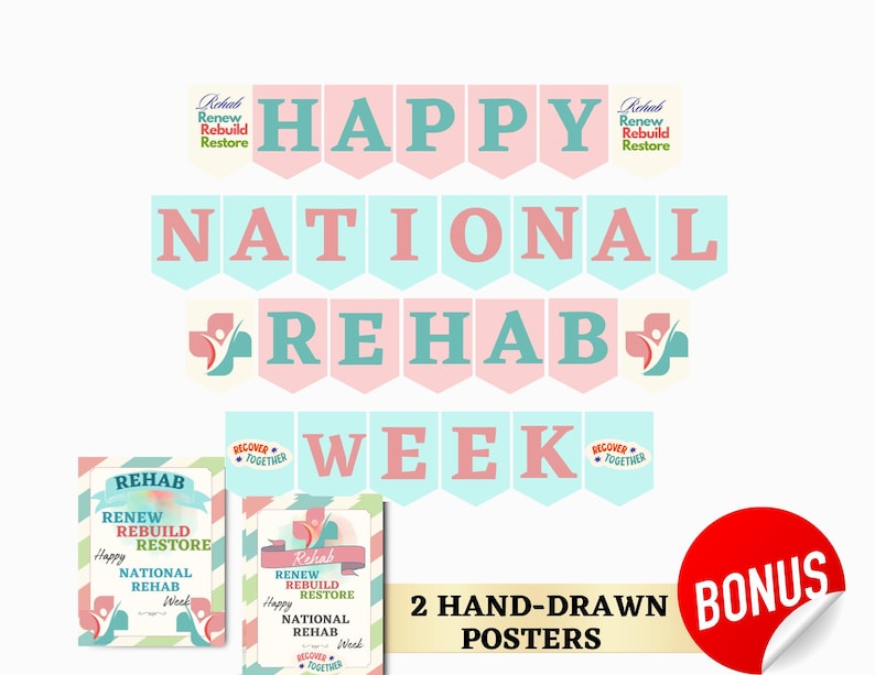 National Rehab Week Printable Bundle, Happy Rehabilitation Week, Rehab ...
