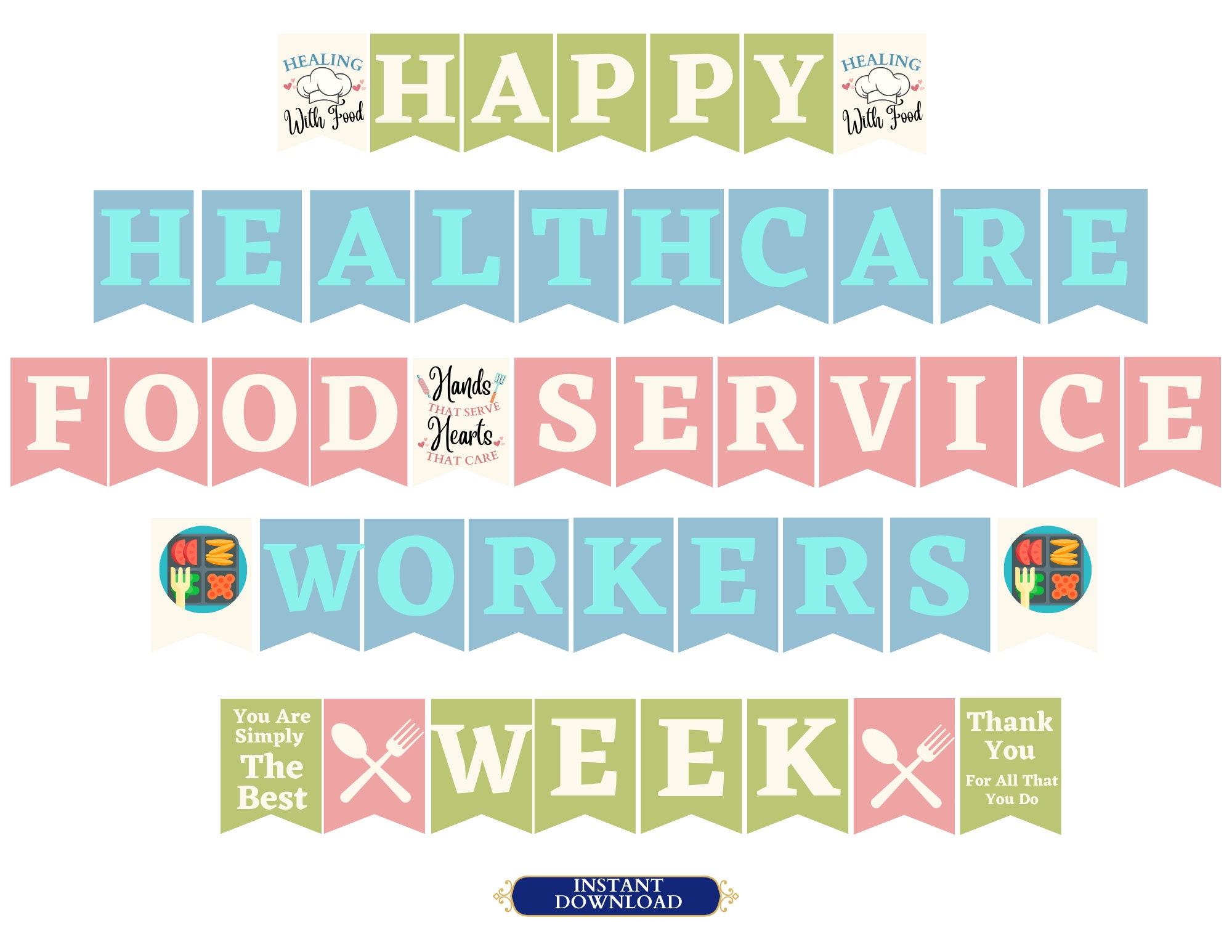 Healthcare Food Service Week Banner Printable / Healthcare Food Service ...