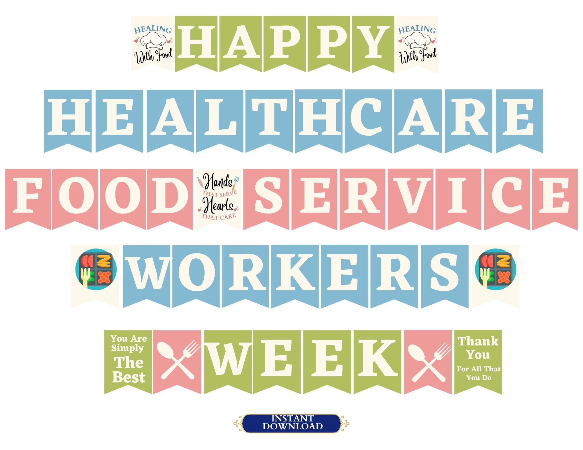 Healthcare Food Service Week Banner Printable / Healthcare Food Service ...